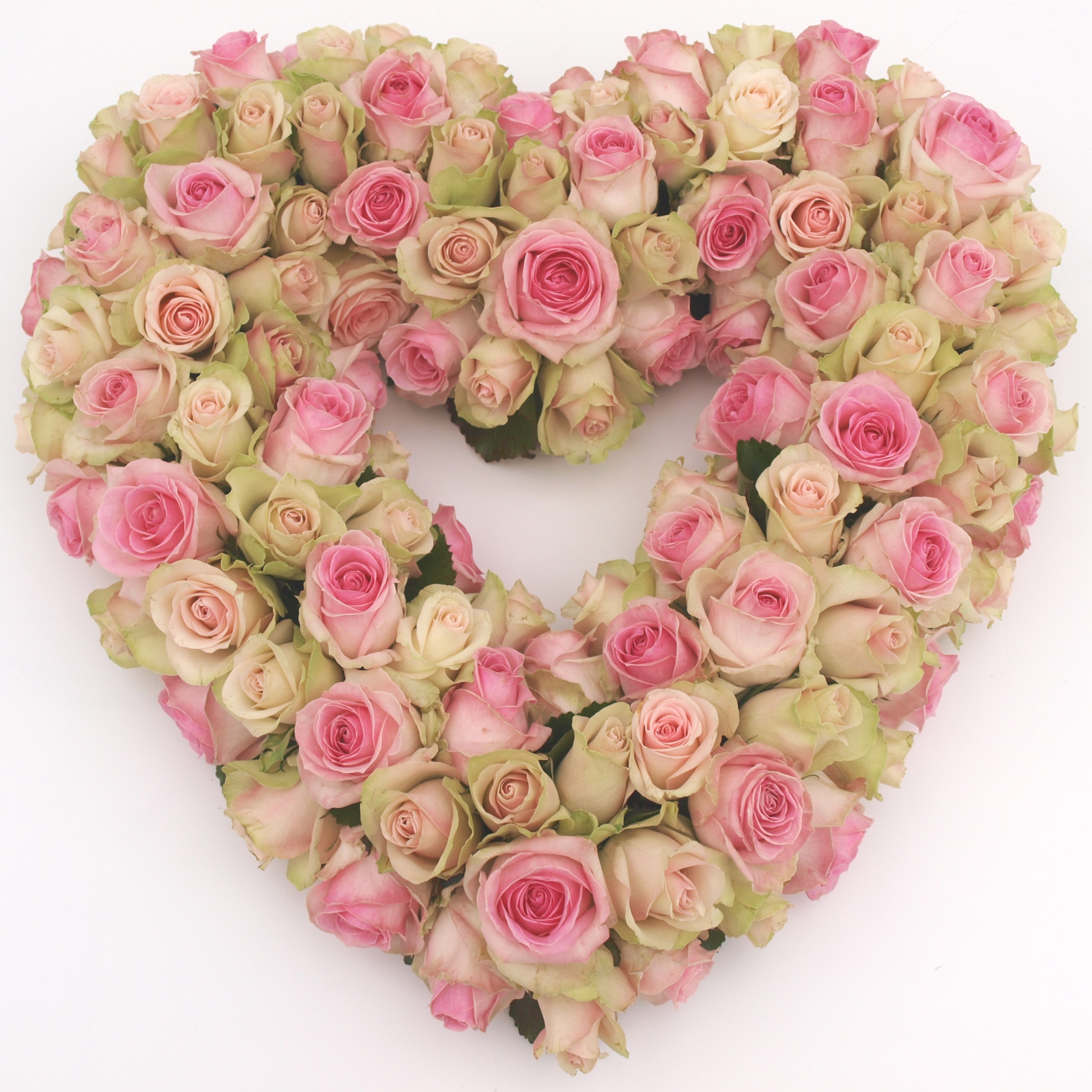 Rouwwerk: Hart met rozen